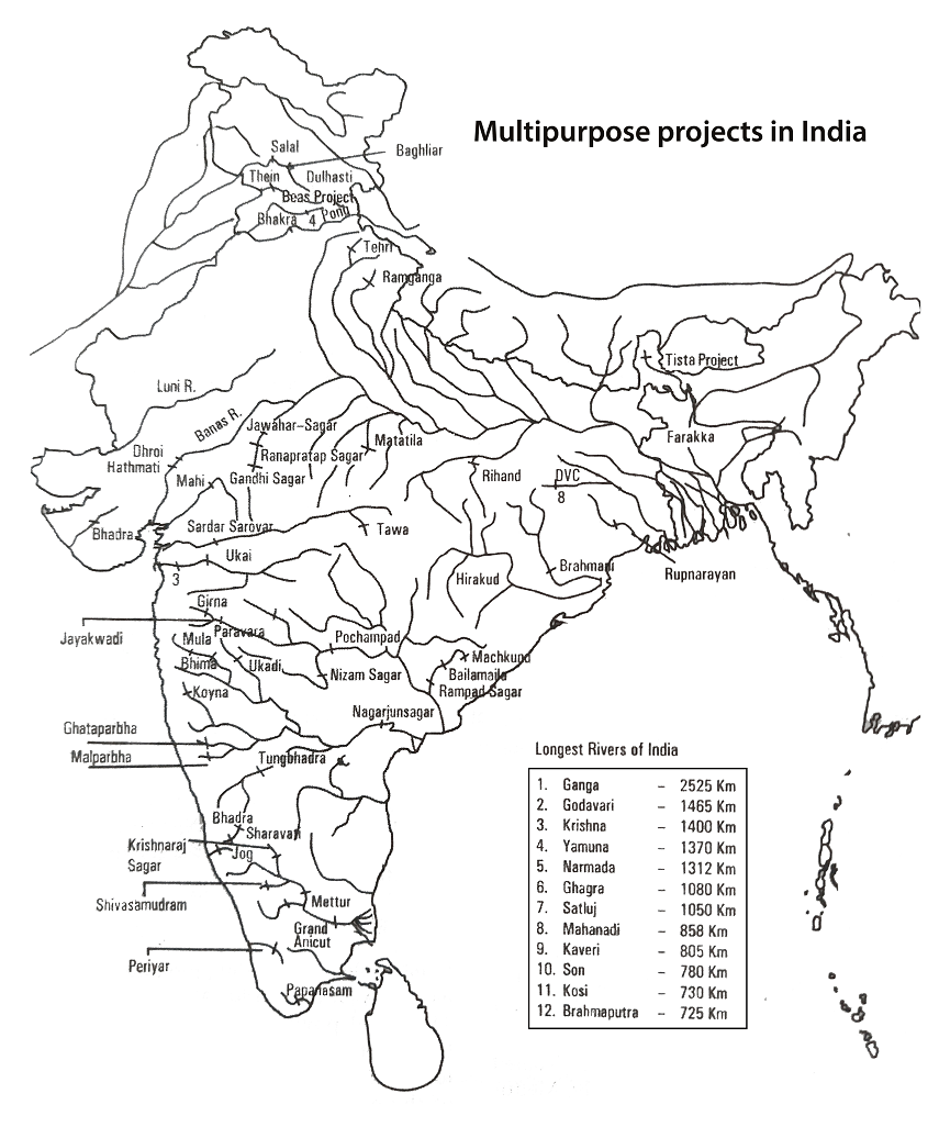 Major Multipurpose River Valley Projects In India Ias Site